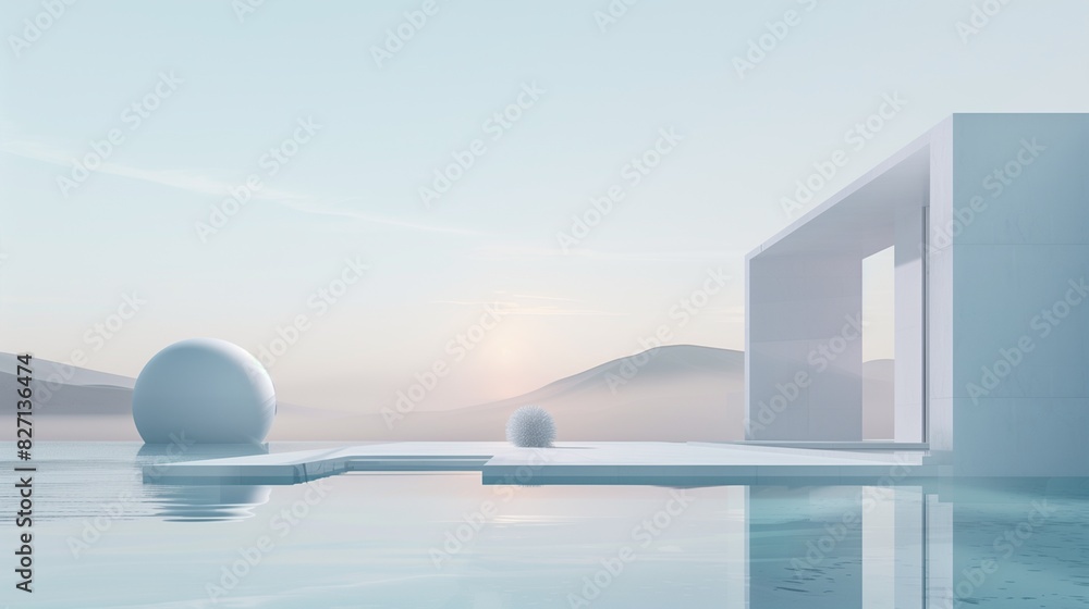 Aesthetic and beautiful minimalism architecture background featuring ...