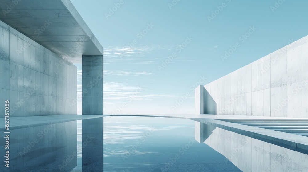 Aesthetic and beautiful minimalism architecture background featuring ...