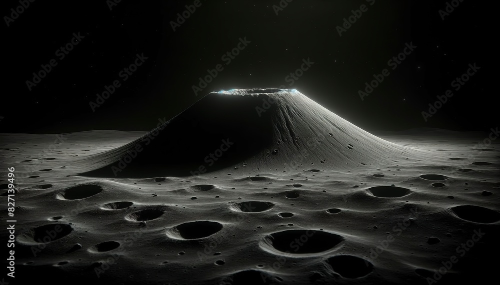 A detailed view of a lunar volcanic dome, focusing on a small shield ...
