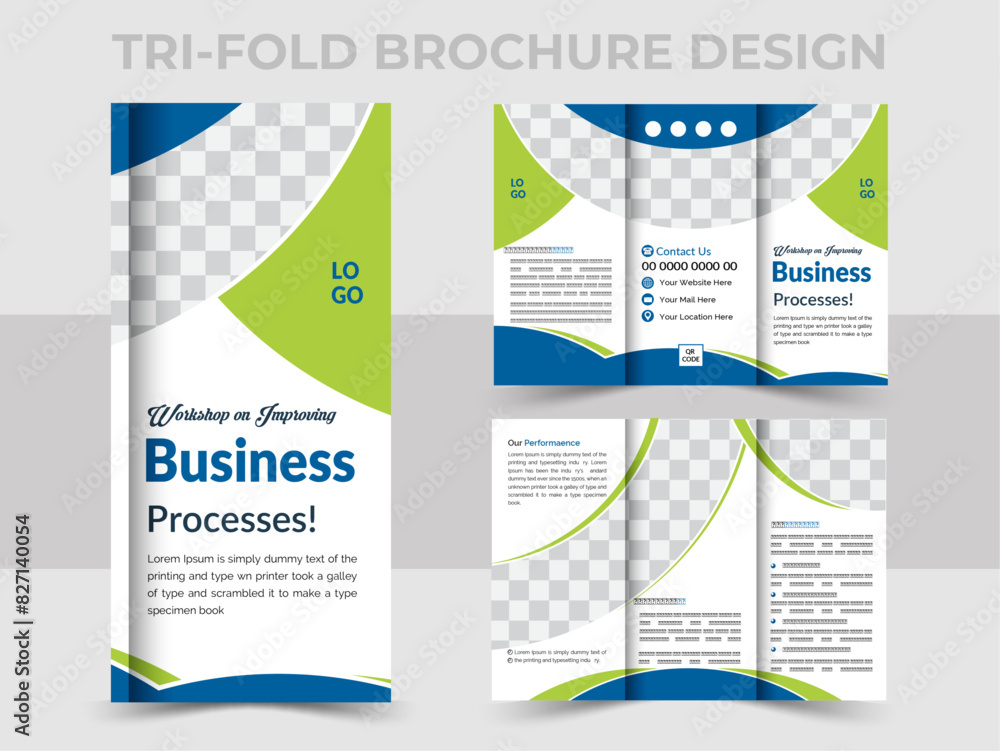 Tri-Fold Corporate business brochure design template. Corporate ...