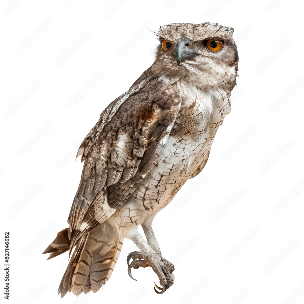 Potoo bird fly full body isolate on transparency background PNG Stock ...