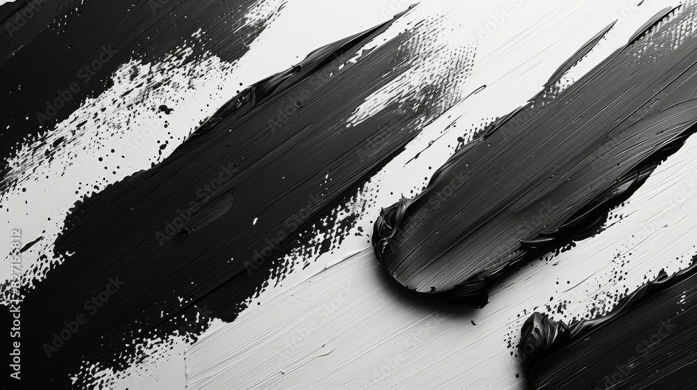 Painting seamless pattern illustration in black and white. Modern paint ...