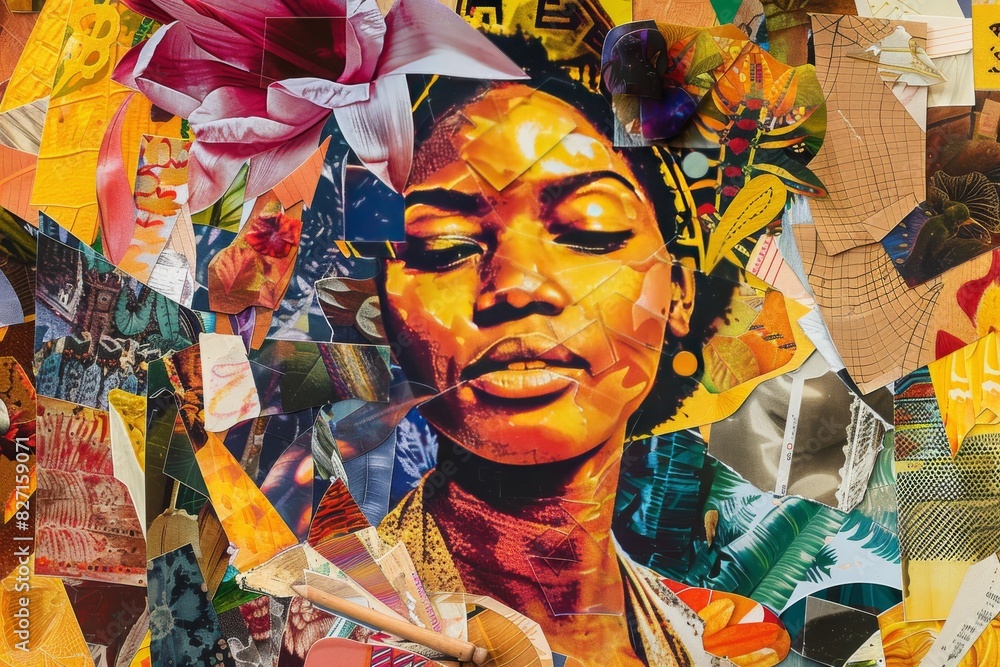 Craft a visually engaging collage featuring ERGs centered on cultural ...