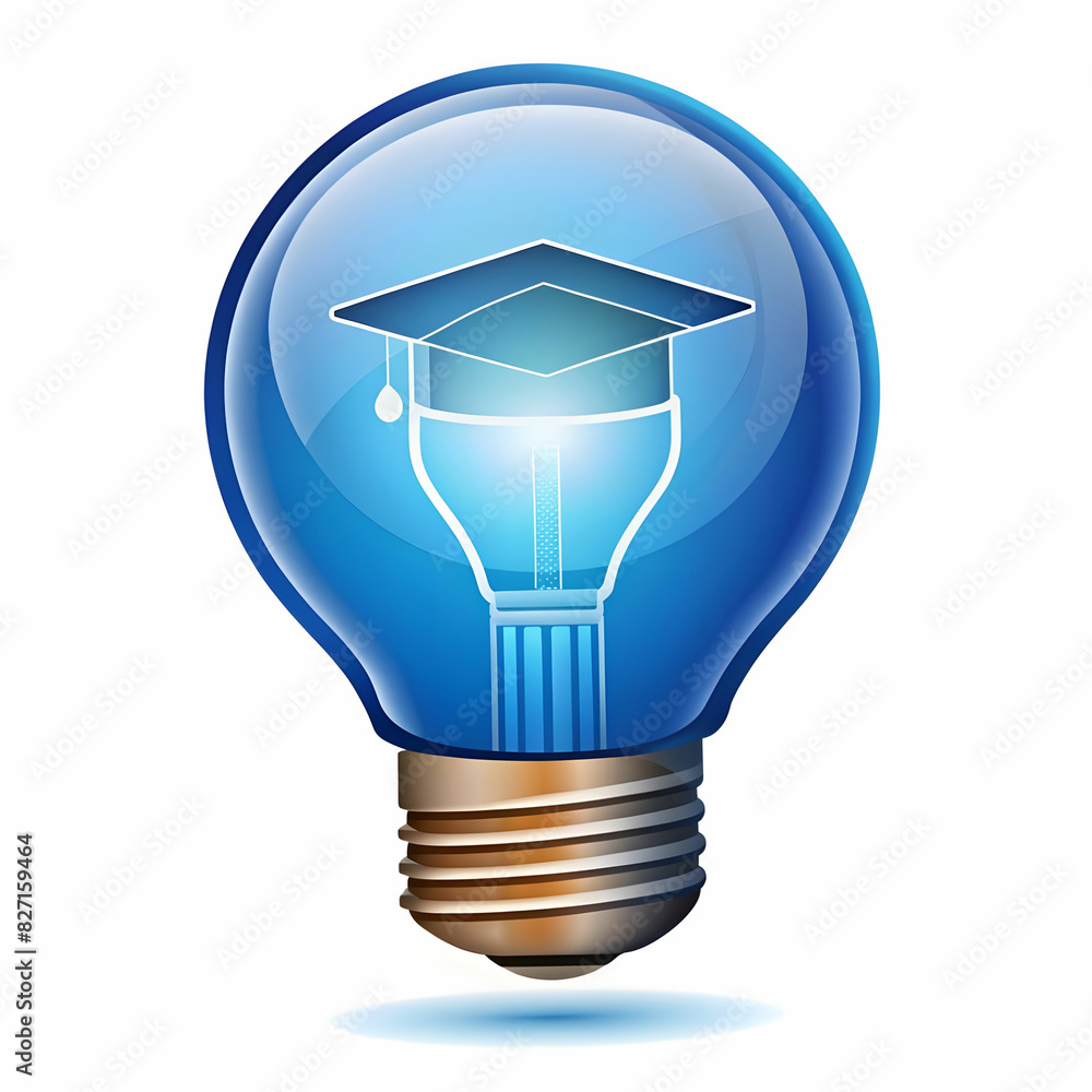light bulb education icon vector blue digital gra Stock Illustration | Adobe Stock