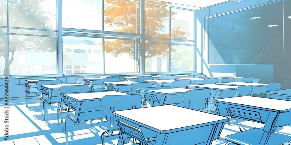 Creating a Classroom Scene with Desks and a Chalkboard: A Looping ...