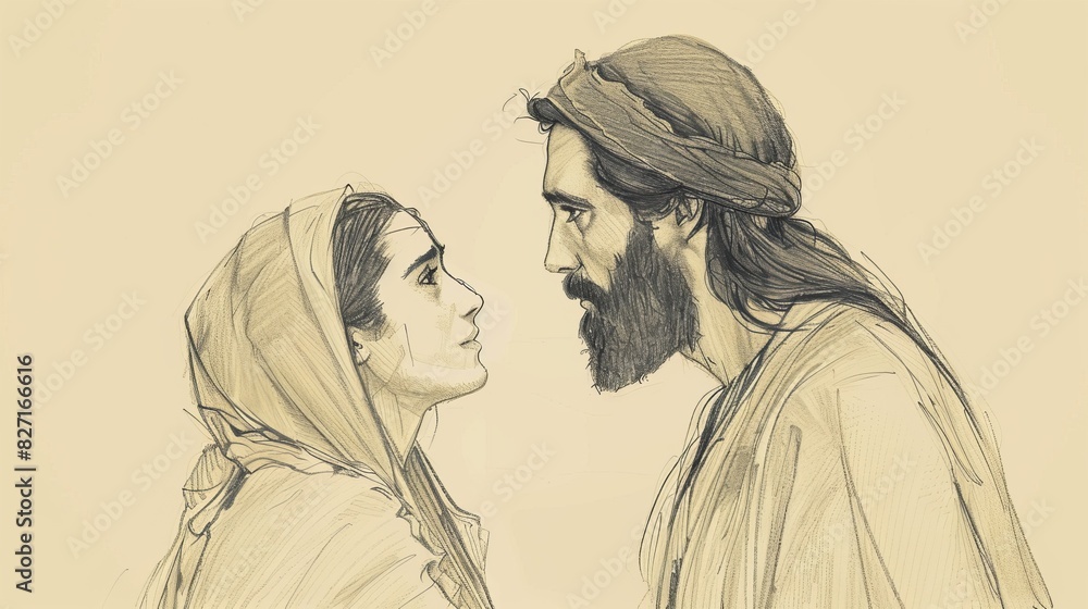 Jesus Forgiving Woman Caught in Adultery, Telling Her 'Go and Sin No ...