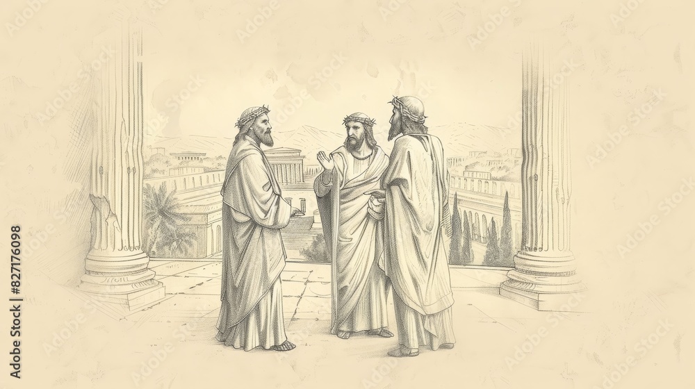 Jesus Rebuking Pharisees, Calling Them 'Whitewashed Tombs', Temple ...