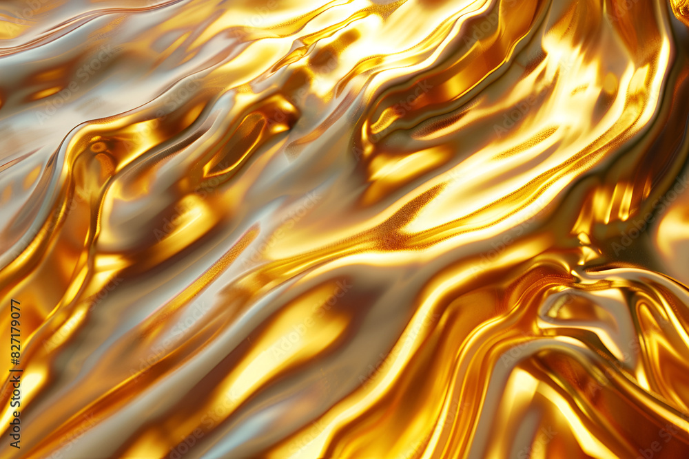 Abstract 3d background with flowing liquid gold texture seamless golden ...