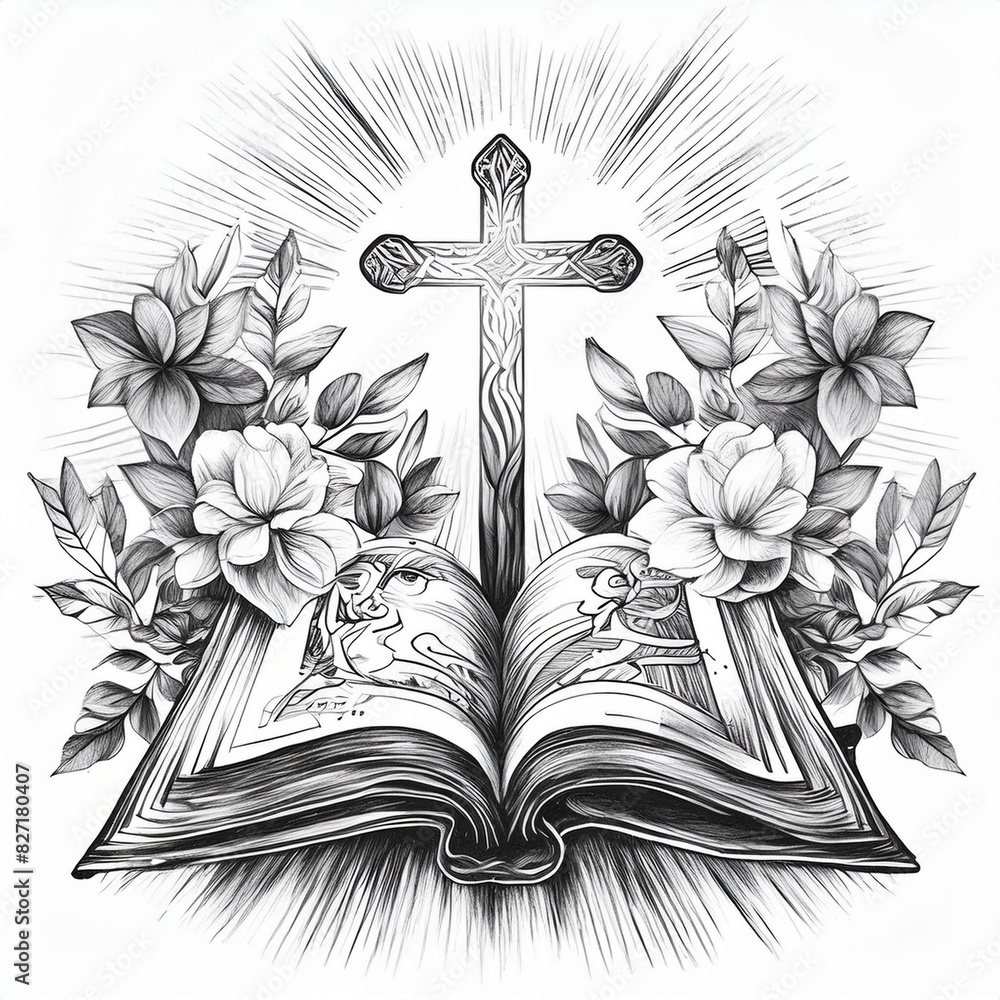 Christian Cross with Bible - Symbol of Christianity - Enlightening by ...