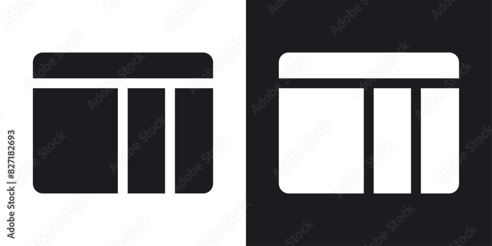 Vetor de Table layout icon set. Web excel data table vector icon in ...