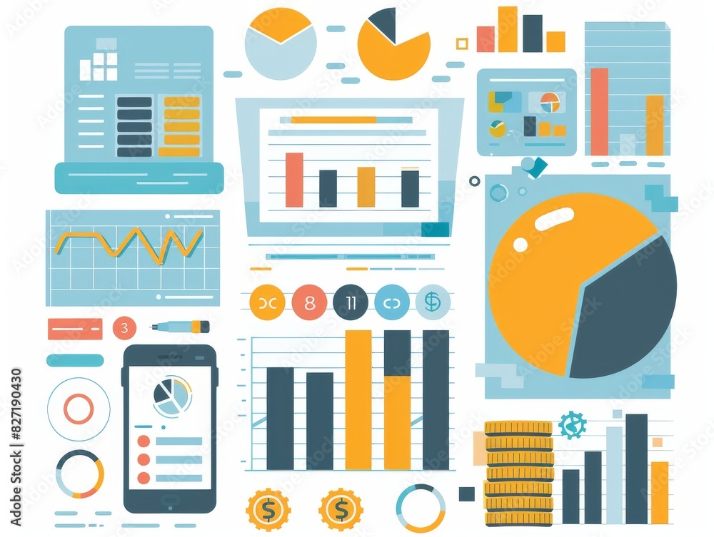 Illustrate a sleek, modern infographic displaying the various ...