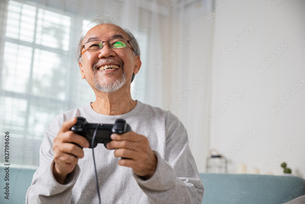 Asian mature man hands using game controller play videogame, Funny on ...