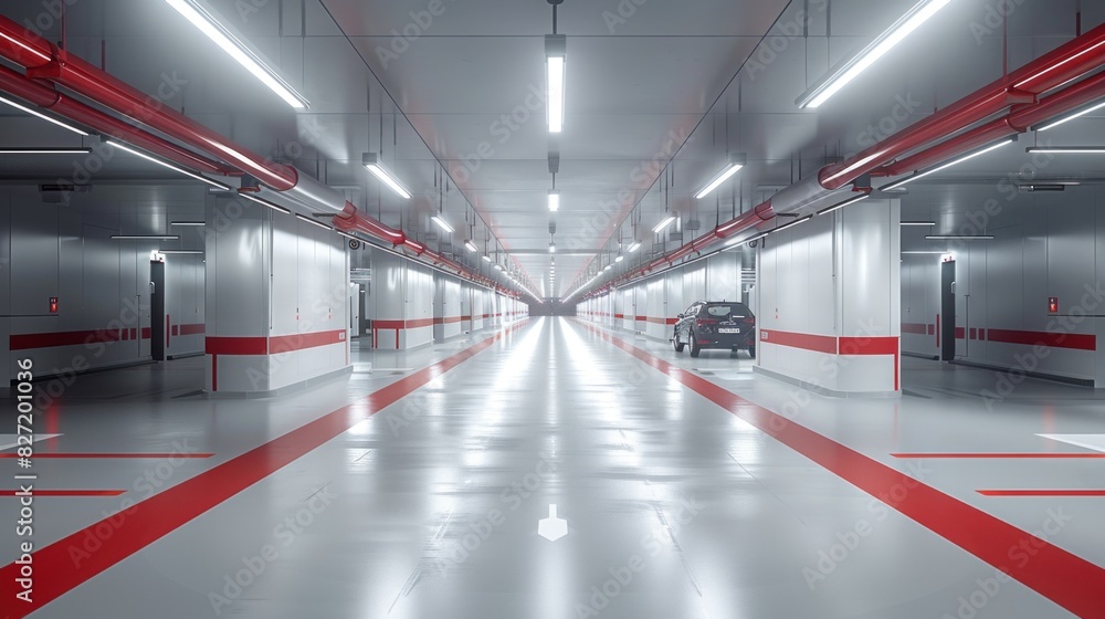 Design a blank style mock-up of a smart parking system with automated ...