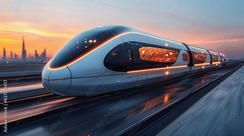 Design a blank style mock-up of a commuter train network with sleek ...