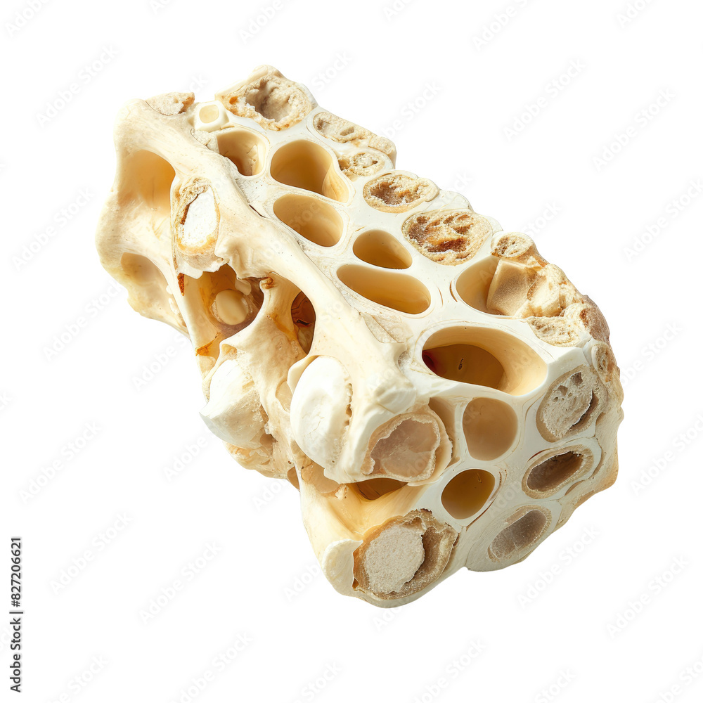 Cross-section of a human bone displaying trabecular structure and ...