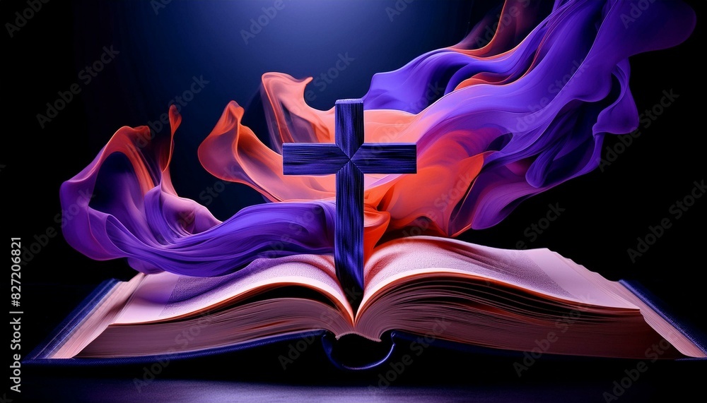 Christian Cross with Bible - Symbol of Christianity - Enlightening by ...