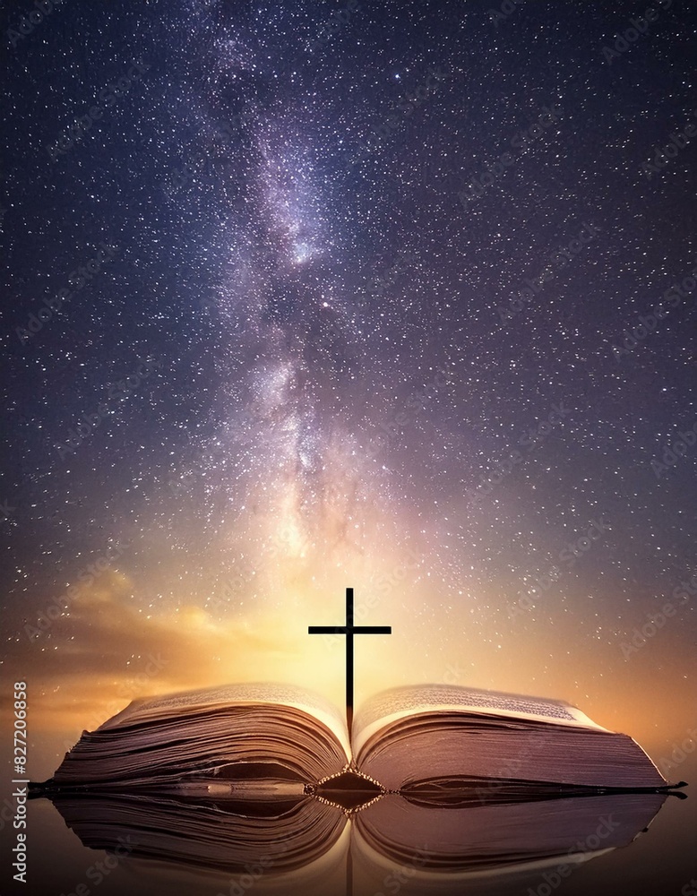 Christian Cross with Bible - Symbol of Christianity - Enlightening by ...