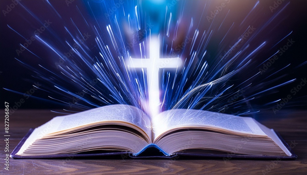 Christian Cross with Bible - Symbol of Christianity - Enlightening by ...