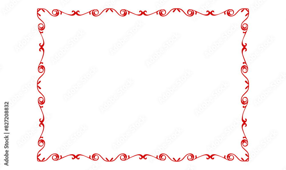 Red Border Frame Deco, rectangle, border frame PNG Stock Vector | Adobe ...