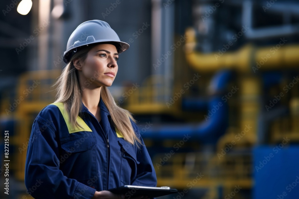 oil and gas industry concepts. female petroleum engineer expert in all ...