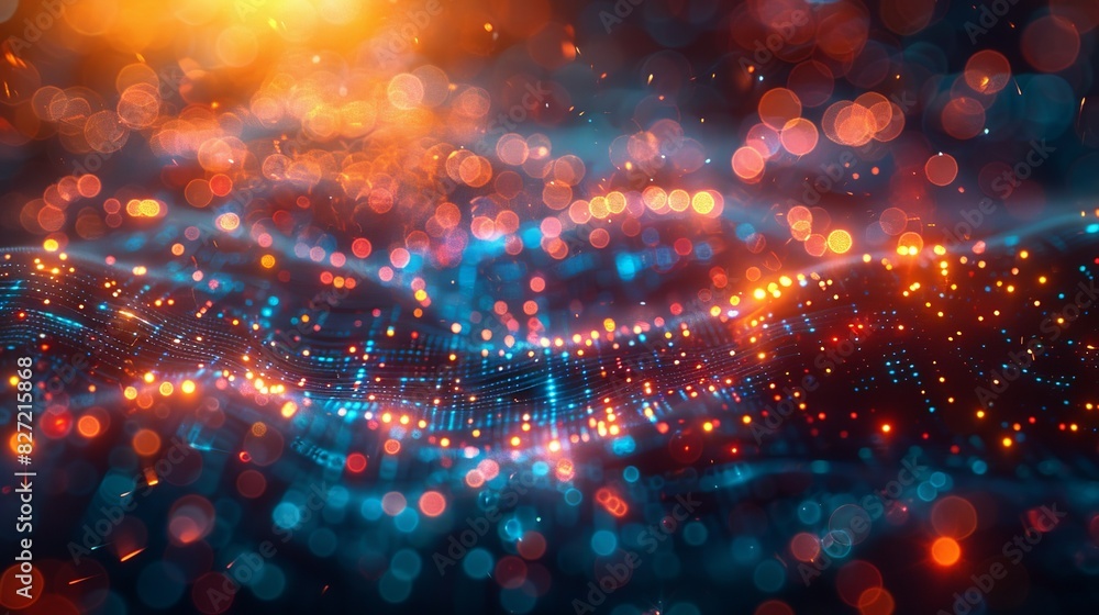 A 3D rendering of big data analytics, with intricate data pathways and ...