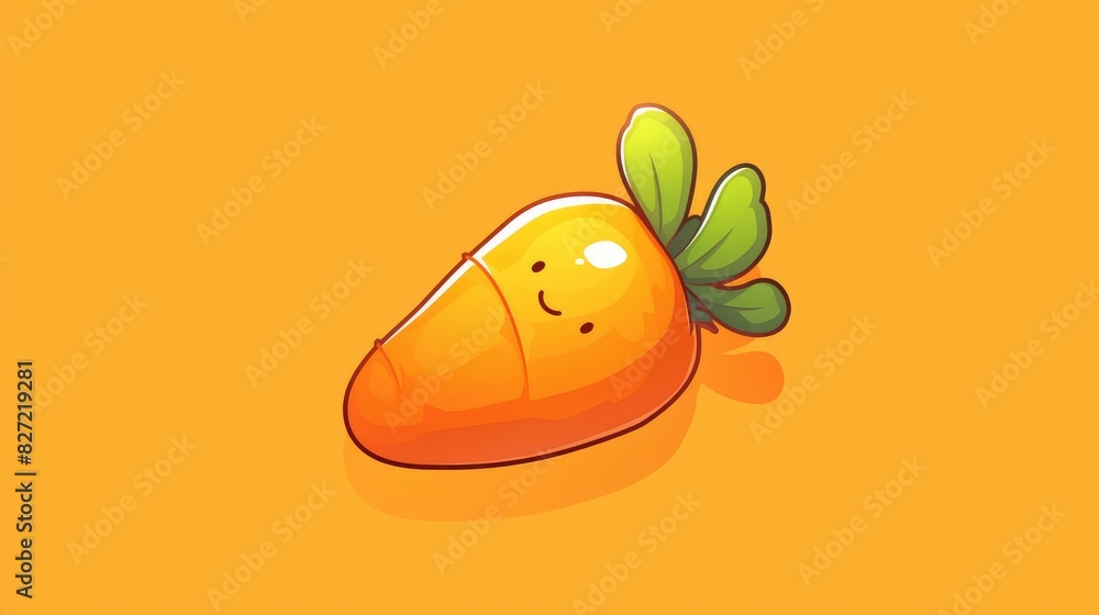 2d illustration of a carrot icon designed in a sleek modern style for ...