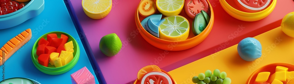29 Illustration of a 3D model of a food icon in vibrant colors Stock ...