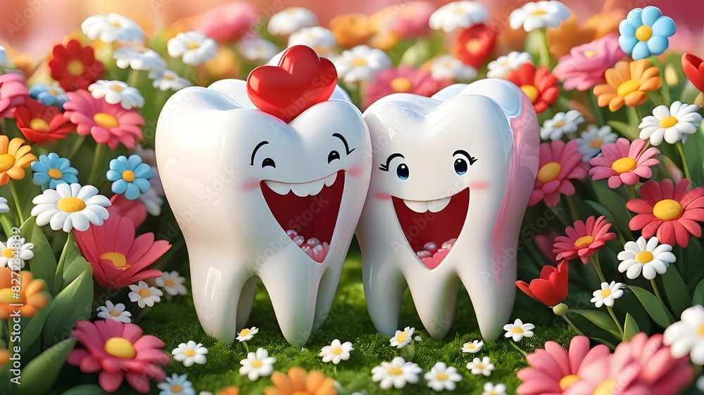 'Dental Illustration day mother's concept Mom Happy tooth character ...