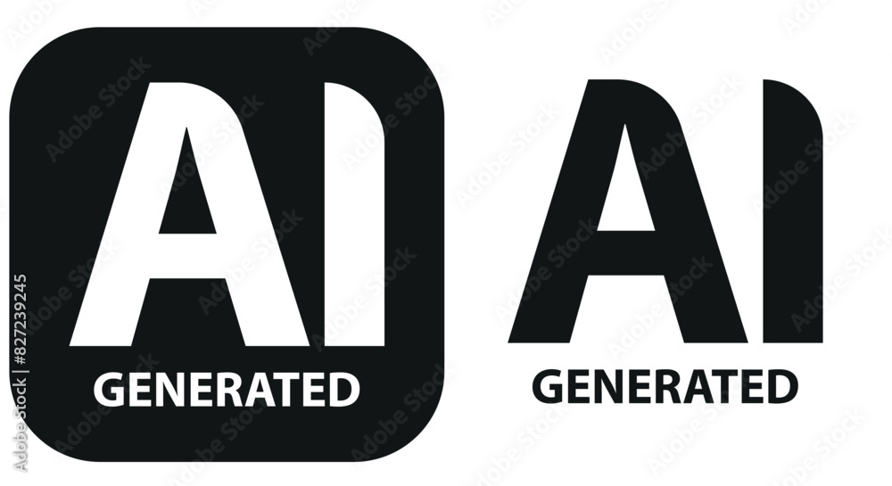 Artificial intelligence generated icon vector AI sign for graphic ...