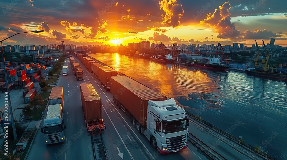 logistics system for the import export and transit of trucks containers ...