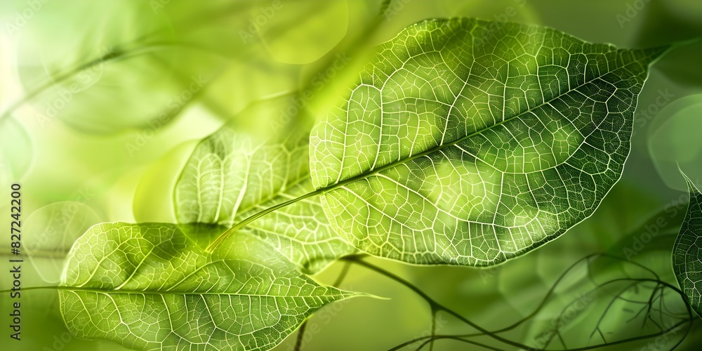 Microscopic View: Detailed Leaf Chlorophyll Cells in Vibrant Green ...