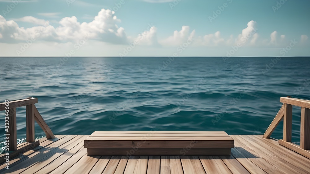 'sea ocean scene splay platform product presentation Podium poduim dais ...