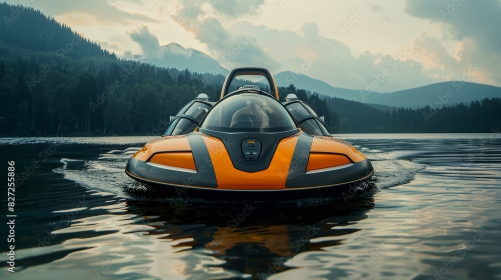 Advanced propulsion system of a hovercraft, front view Hovercraft ...