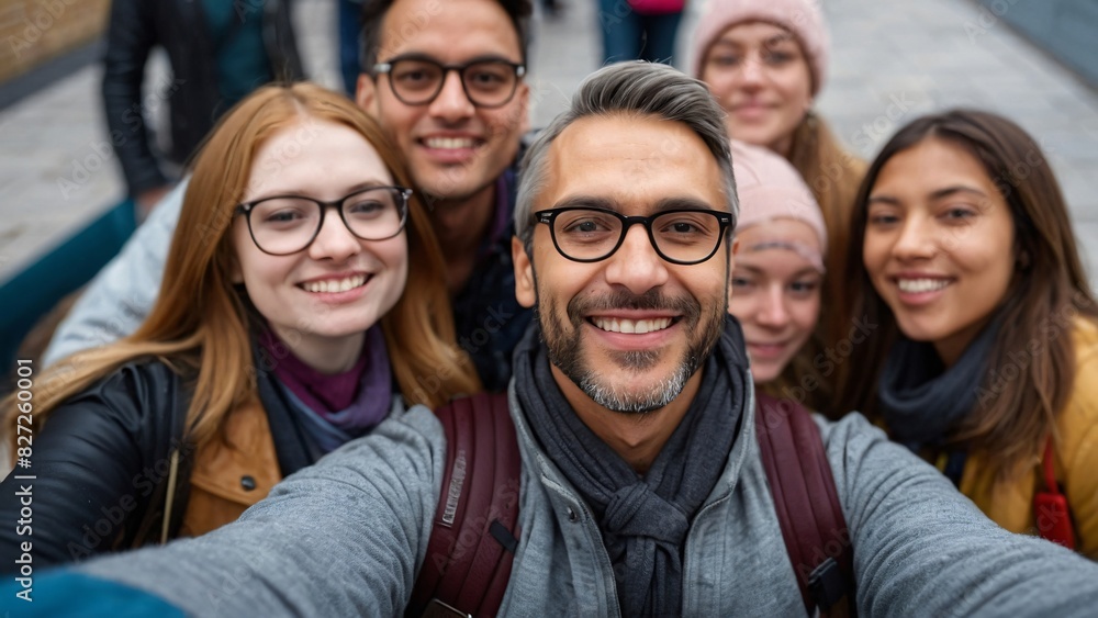 photos of students doing activities on campus, taking selfies with ...