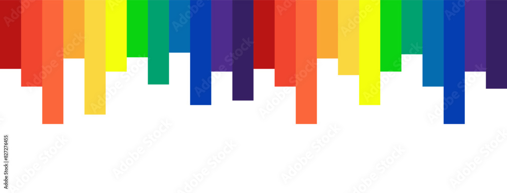 Abstract vertical striped colorful rainbow background with blank white ...