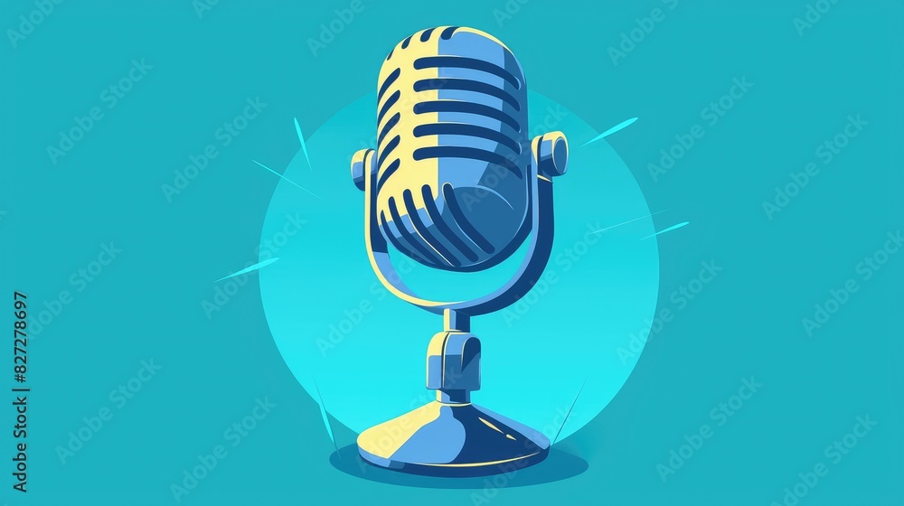 Illustration of a microphone icon in 2d format This flat cartoon style ...