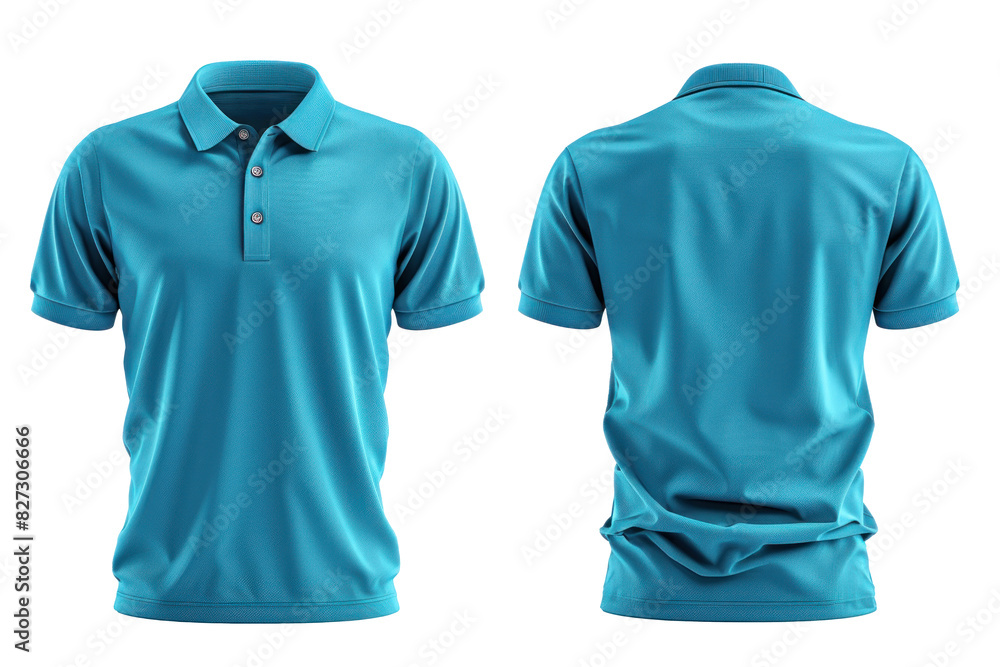 This high-resolution mockup presents a color polo shirt on a white ...