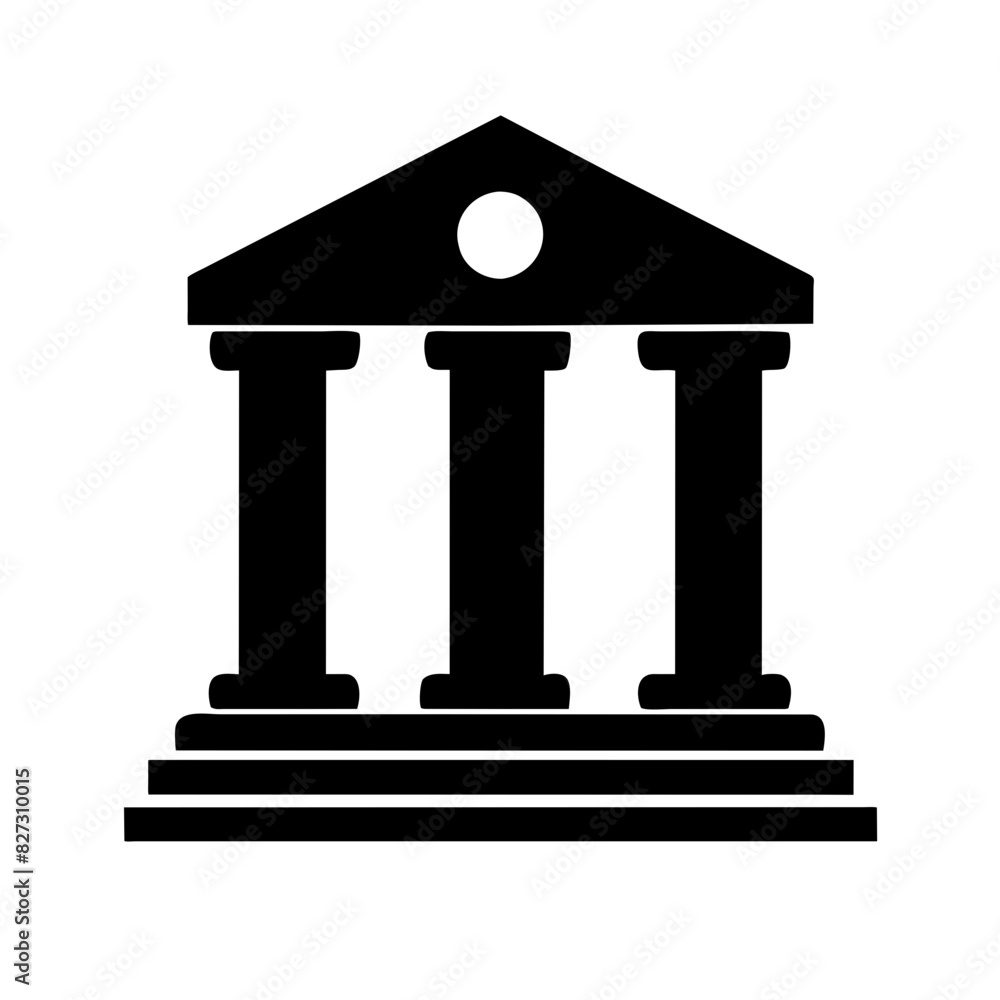 Bank Icon: Financial Institution Symbol with Banking Logo Vector ...