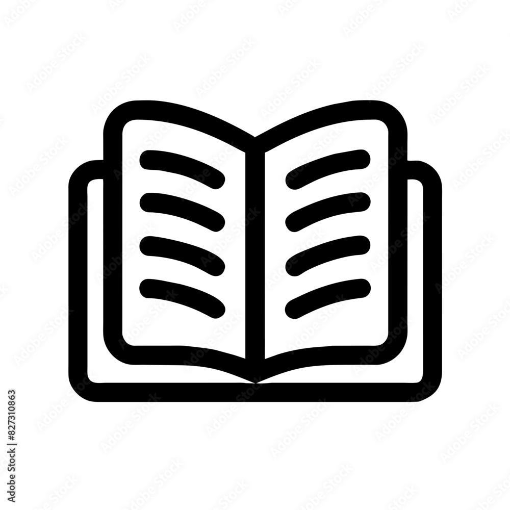 book icon, open book symbol, reading graphic, educational emblem ...