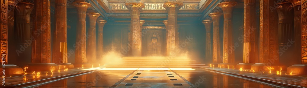 throne room of an ancient Egyptian Pharaoh, stone column Stock Photo ...