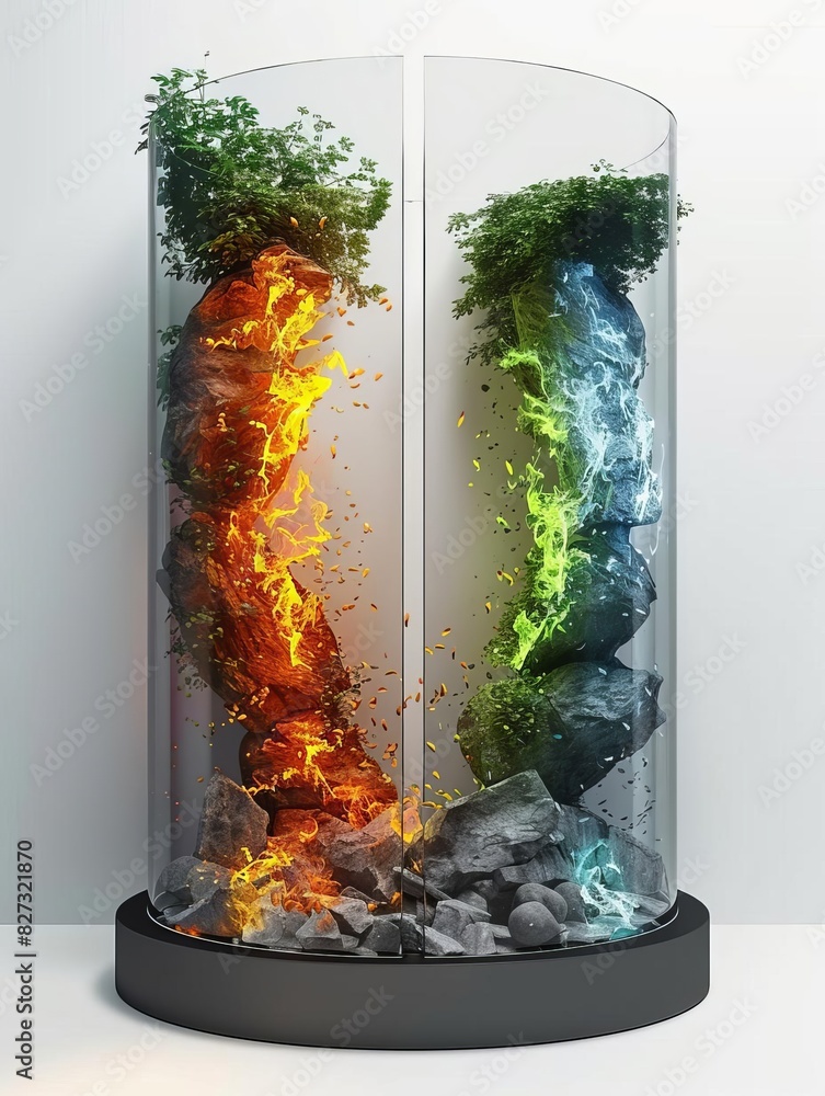 four elements, earth, wind, water fire, themed trade booth, popup ...