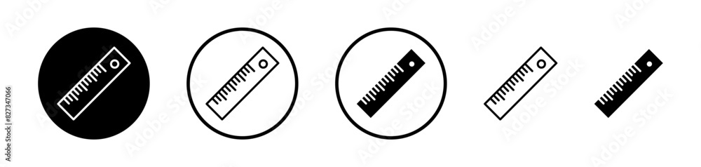 School ruler icon collection. Size, height, distance ruler vector icon ...