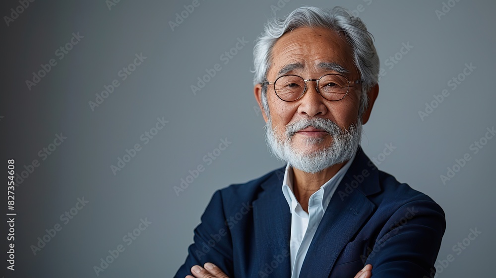 portrait of a business man senior management asian senior man old man ...