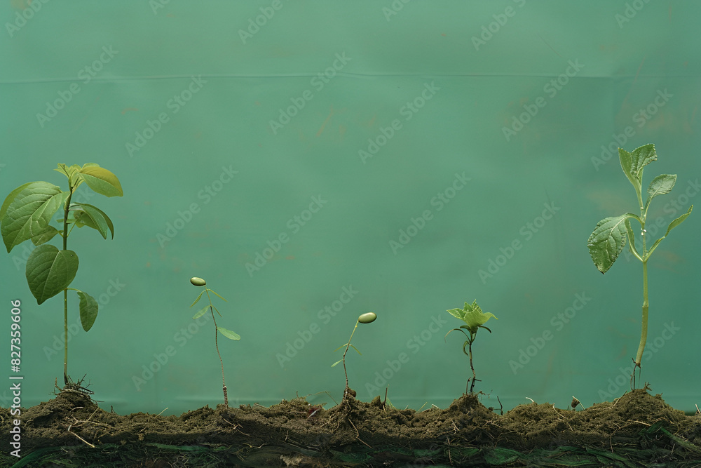 Foto de the growth stages of a plant, from a seed to sprouting plants ...