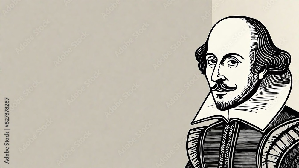 Shakespeare pencil art Drawing with Blank Canvas for Inspirational ...