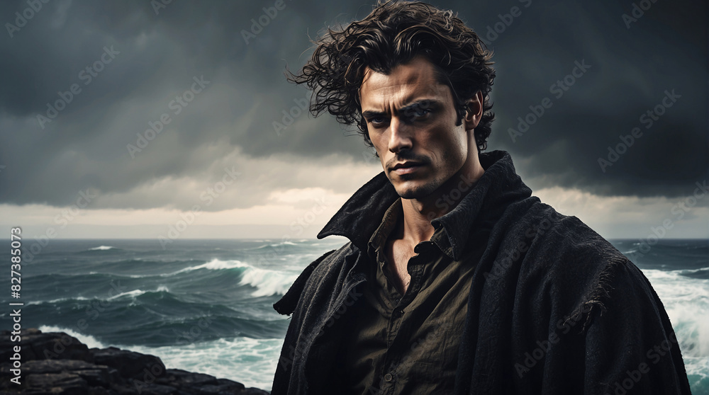 Byronic Hero, handsome byronic hero man, romantic melancholic figure ...