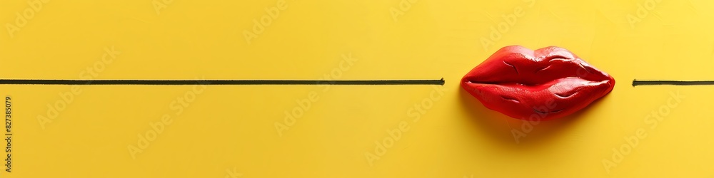 kissing emoji on a lemon yellow background with space for copy The ...