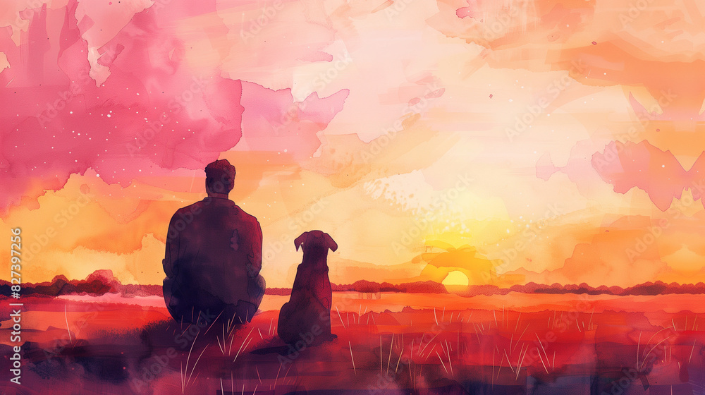 man and dog, man and dog at the beach, furry friend, loyal friend ...