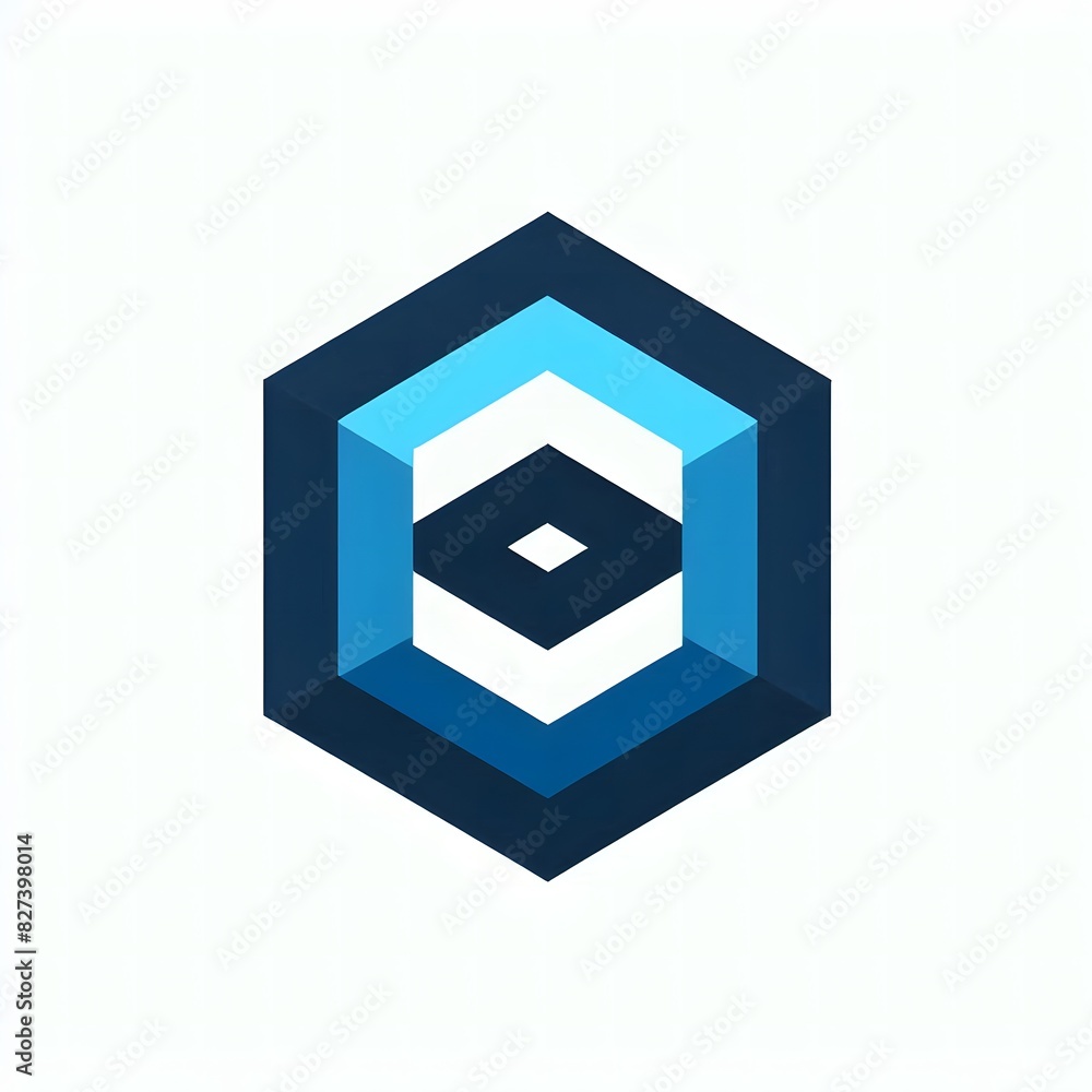 AI Generate of Logo Concept Design Vector Icon of Geometric Shape Hexagonal in Random Color and ...