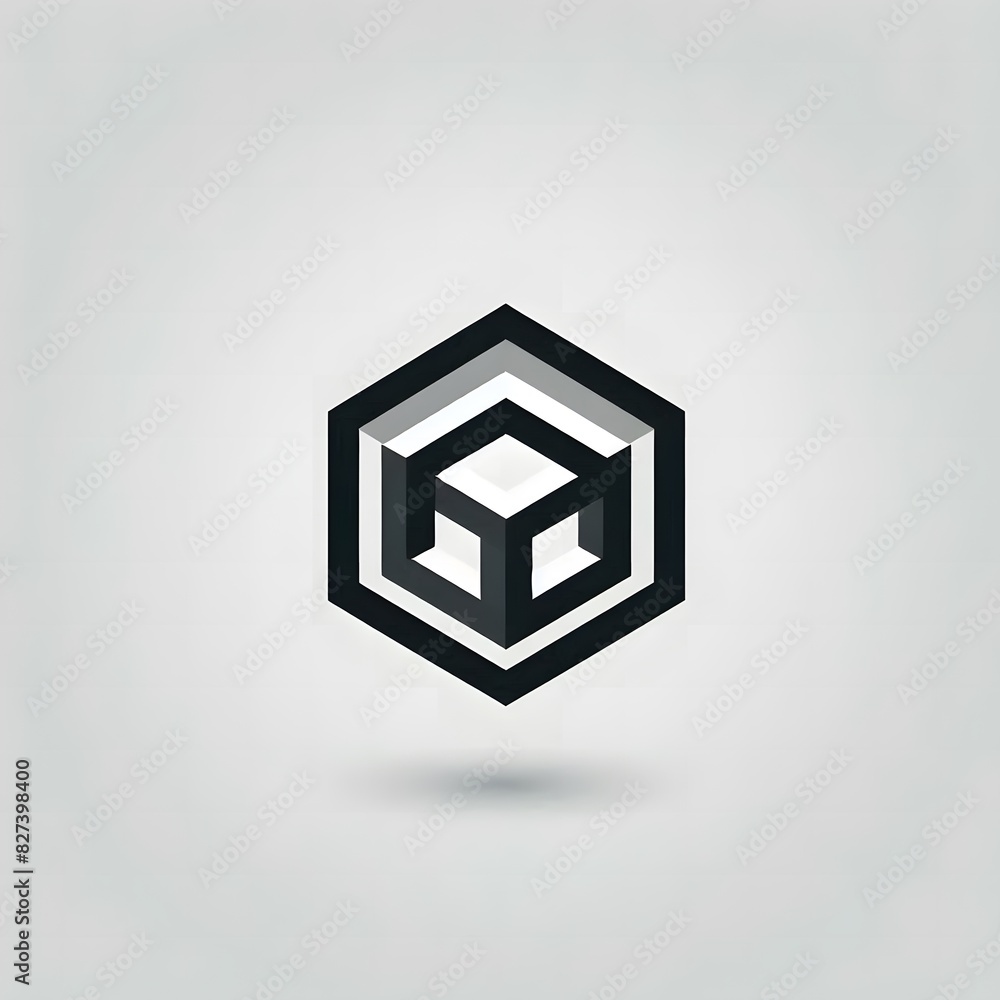AI Generate of Logo Concept Design Vector Icon of Geometric Shape Hexagonal in Random Color and ...